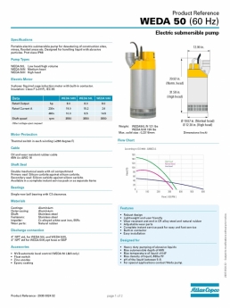 WEDA 50N Drainage Pump - Max Flow: 325gpm at 89tdh | Puget Sound ...